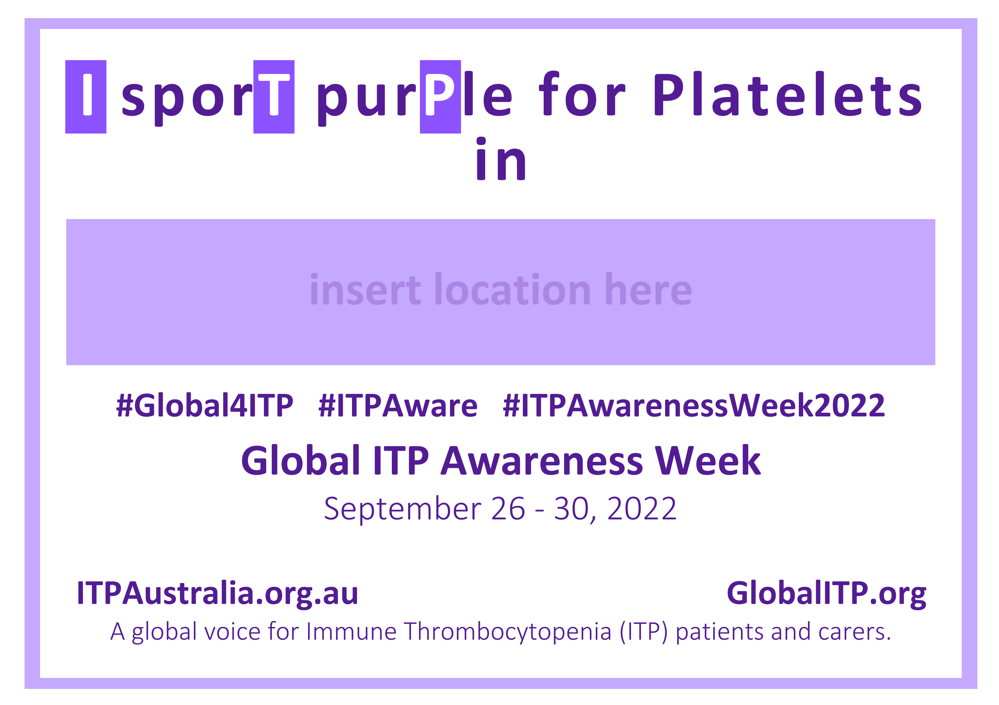 2022 Global ITP Awareness Week | ITP Australia and New Zealand